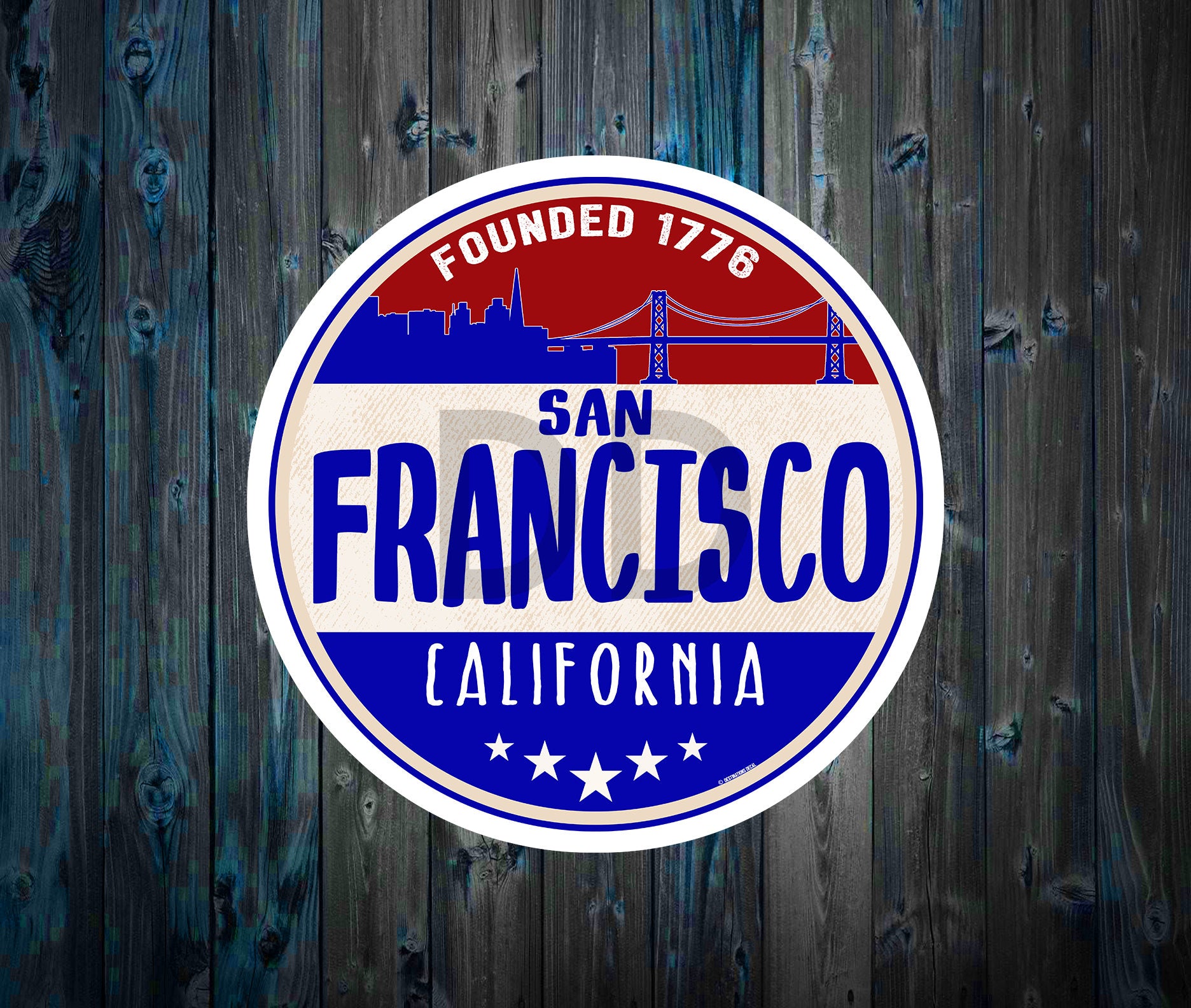 San Francisco California Vinyl Sticker Decal 3" x 3"