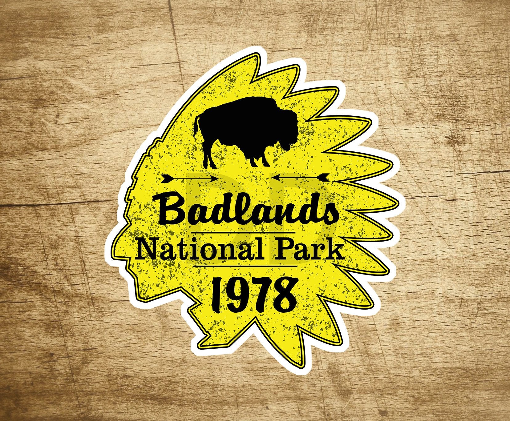 Badlands National Park Decal Sticker 3" x 3.3" South Dakota Vintage Tr