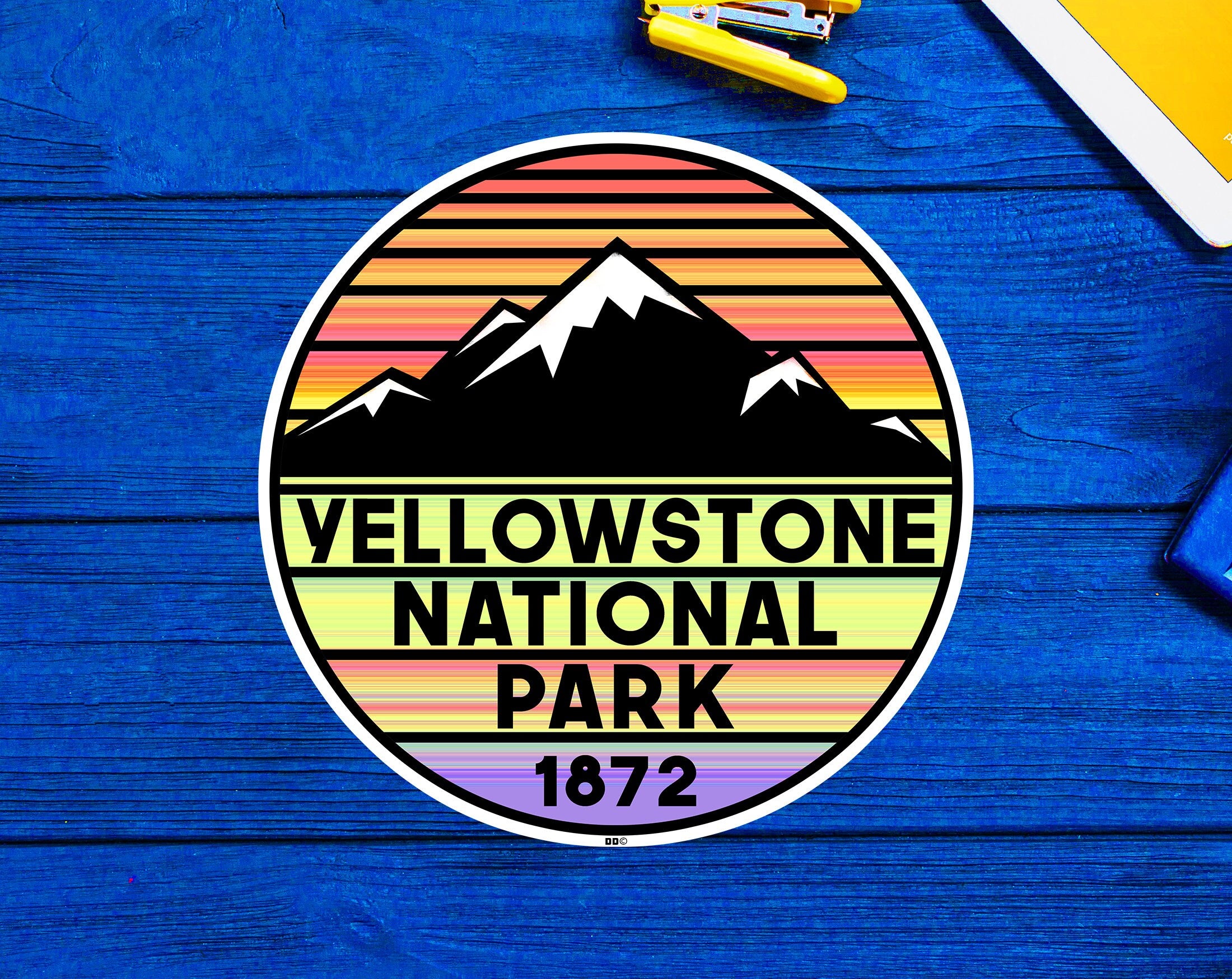 Yellowstone National Park Wyoming Decal Sticker Vinyl Mountains 3"
