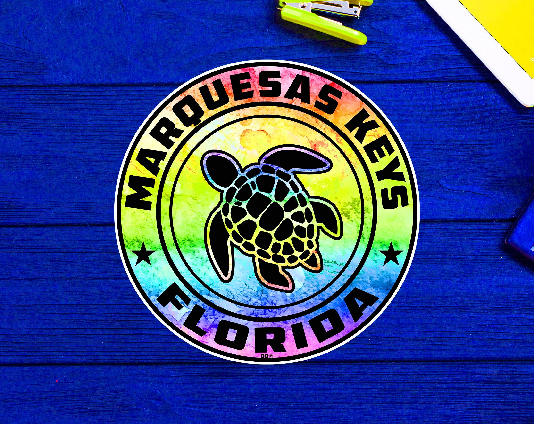 Marquesas Keys Florida Beach Sticker Decal 3" Vinyl Sea Turtle